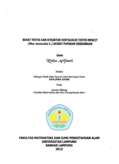 BERAT TESTIS DAN STRUKTUR HISTOLOGIS TESTIS MENCIT (Mus musculus L ...
