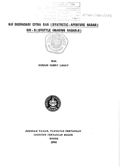 Uji Degradasi Citra Sar (Synthetic_Aperture Radar) Sir-B (Shuttle ...