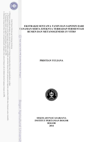 Ekstraksi Senyawa Tanin dan Saponin dari Tanaman serta Efeknya terhadap ...