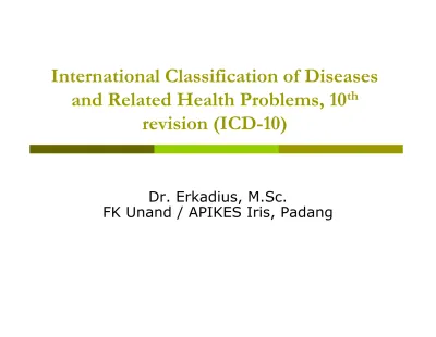 International Classification of Diseases and Related Health Problems ...