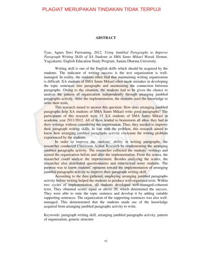 Using Jumbled Paragraphs To Improve Paragraph Writing Skills Of XA 