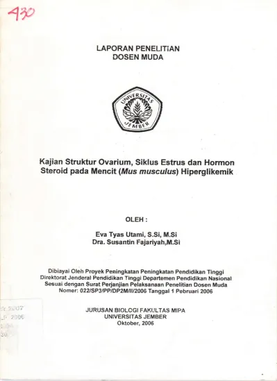 Kajian Struktur Ovarium, Siklus Estrus dan Hormon Steroid pada Mencit ...