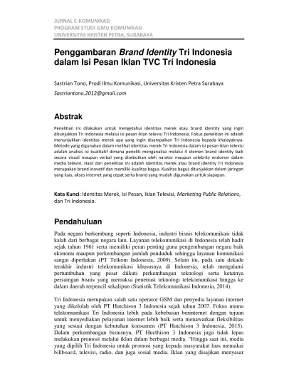 Penggambaran Brand Identity Tri Indonesia dalam Isi Pesan Iklan TVC Tri ...