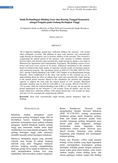 Studi Perbandingan Dinding Geser dan Bracing Tunggal Konsentris sebagai ...