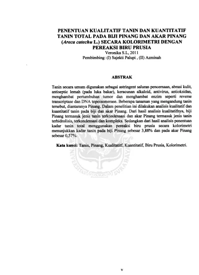 PenentuanKualitatif Jenis Tanin dan Kuantitatif Tanin Total pada Biji ...