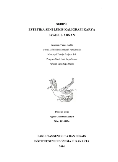 ESTETIKA SENI LUKIS KALIGRAFI KARYA SYAIFUL ADNAN