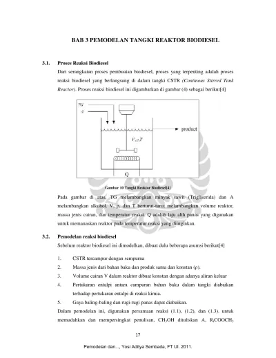 BAB 3 PEMODELAN TANGKI REAKTOR BIODIESEL