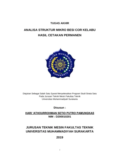 Analisa Struktur Mikro Besi Cor Kelabu Hasil Cetakan Permanen