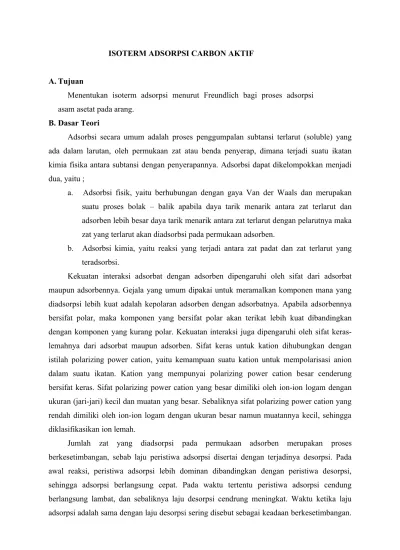 Laporan Isoterm Adsorpsi Carbon Aktif