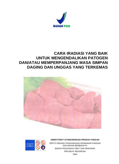 CARA IRADIASI YANG BAIK UNTUK MENGENDALIKAN PATOGEN DAN/ATAU ...