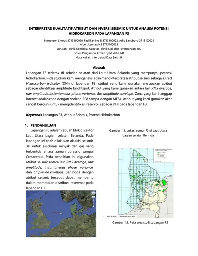 Interpretasi Kualitatif Atribut Dan Inversi Seismik Untuk Analisa ...
