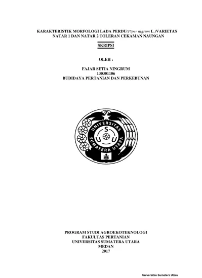 KARAKTERISTIK MORFOLOGI LADA PERDU(Piper nigrum L.)VARIETAS NATAR 1 DAN ...