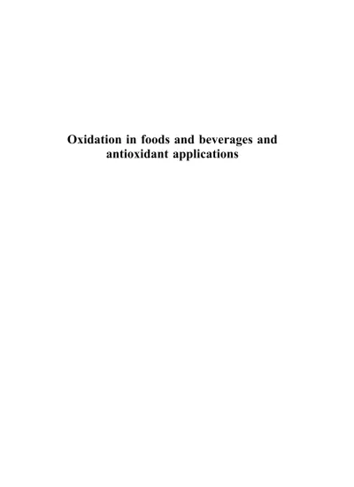Oxidation in foods and beverages and