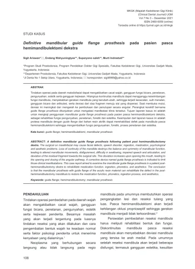 Definitive mandibular guide flange prosthesis pada pasien pasca ...