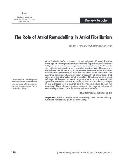 View of The Role of Atrial Remodelling in Atrial Fibrillation