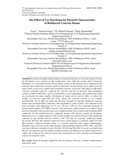 The Effect of Use Styrofoam for Flexural Characteristics of Reinforced ...