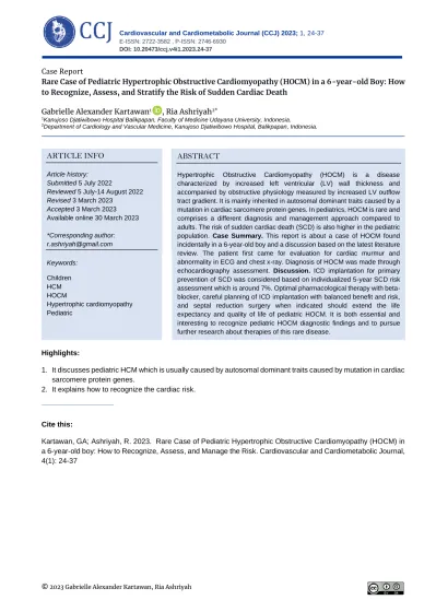 View of Rare Case of Pediatric Hypertrophic Obstructive Cardiomyopathy ...